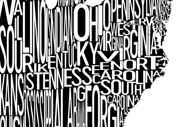United States of America Neighborhood Typography Prints – Modern Map A ...