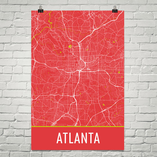 Atlanta Street Map Poster - Wall Print by Modern Map Art