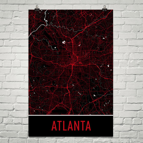Atlanta Street Map Poster - Wall Print by Modern Map Art