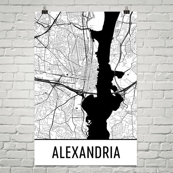 Alexandria VA Street Map Poster - Wall Print by Modern Map Art