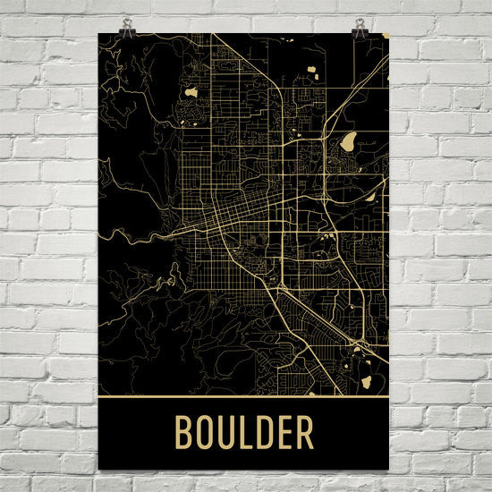 Boulder CO Street Map Poster - Wall Print by Modern Map Art