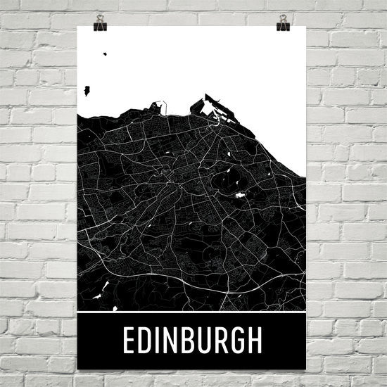 Edinburgh Scotland Street Map Poster - Wall Print by Modern Map Art