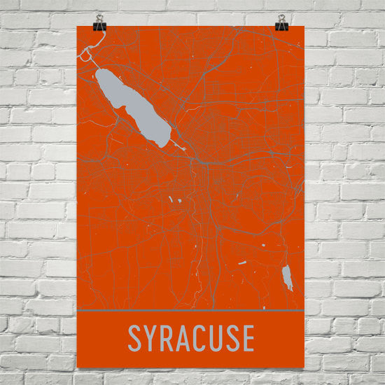 Syracuse NY Street Map Poster - Wall Print by Modern Map Art