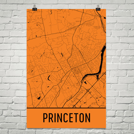 Princeton NJ Street Map Poster - Wall Print by Modern Map Art