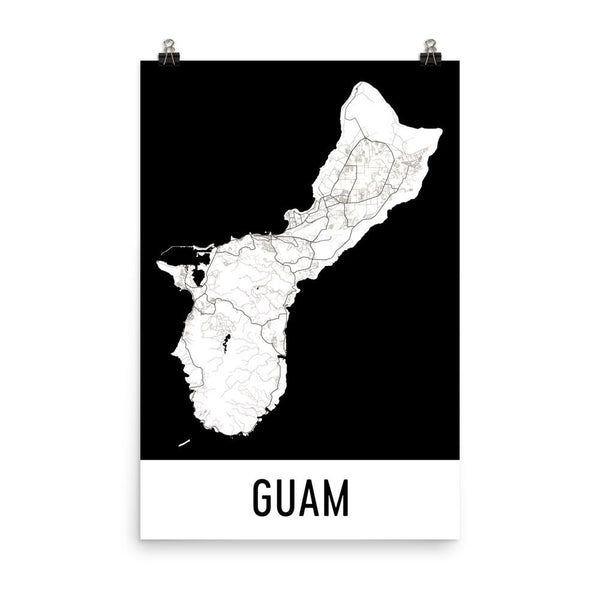 Guam Street Map Poster - Wall Print by Modern Map Art