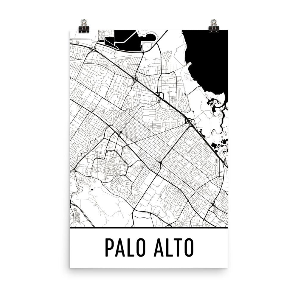 Map Of Palo Alto California Palo Alto Map Print, Palo Alto Map Poster