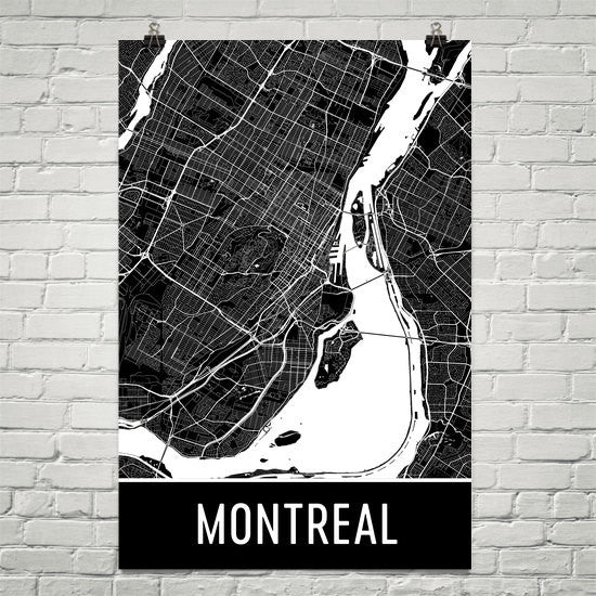 Montreal QC Street Map Poster - Wall Print by Modern Map Art