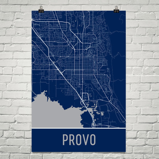 Provo UT Street Map Poster - Wall Print by Modern Map Art