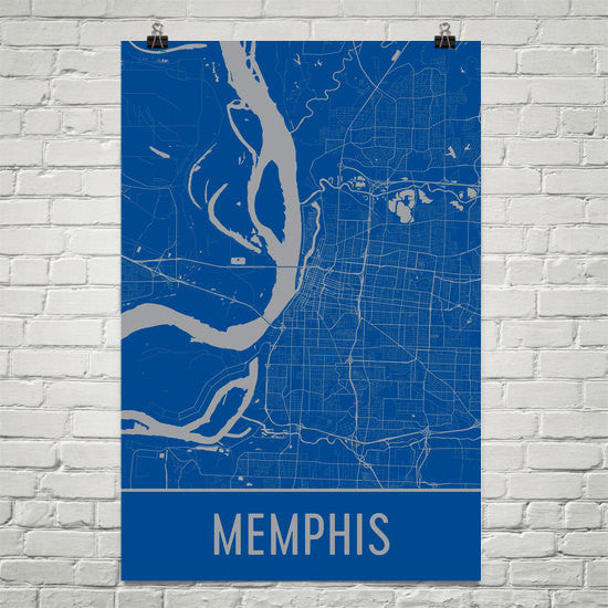 Memphis TN Street Map Poster - Wall Print by Modern Map Art