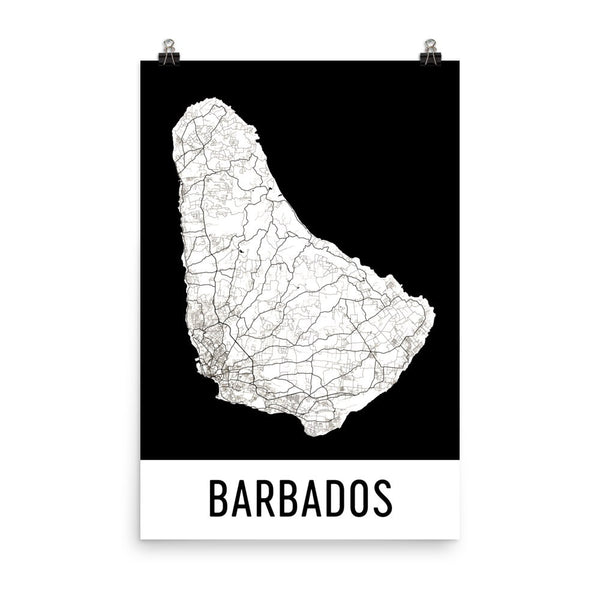 Barbados Street Map Poster - Wall Print by Modern Map Art