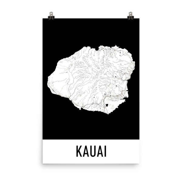 Kauai Street Map Poster - Wall Print by Modern Map Art